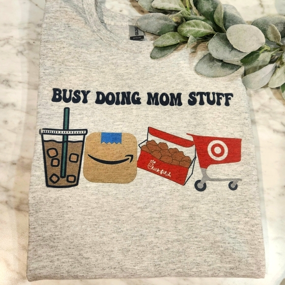 Gildan | Tops | Mom Shirt Busy Doing Mom Stuff Mama Humor Popular Cute ...